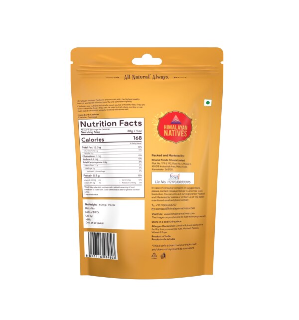 Himalayan Natives Premium Cashew/Kaju- 500G - JioMart