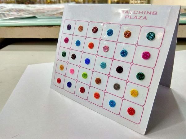 Vama Fashions Round Small Multicolour Forehead kumkum Sparkle shining ...