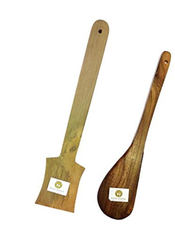 Arman Spoons Brown Neem Wood Roti Spatula For Pan (Pack Of 2) - JioMart