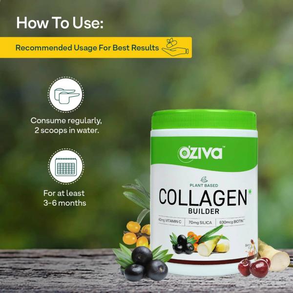 OZiva Plant Based Collagen Builder | Collagen Supplement For Hair, Skin ...