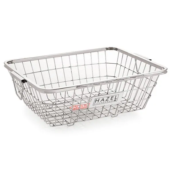 HAZEL Stainless Steel Dish Drainer Bowl Bartan Basket Utensil Drying ...