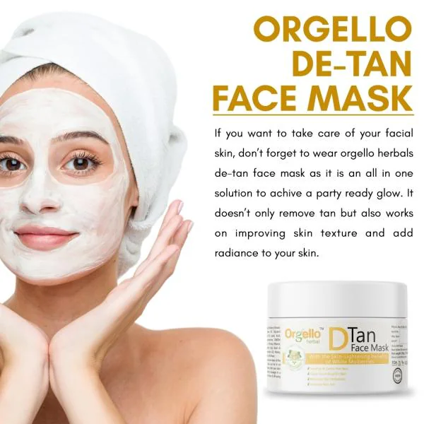Orgello D-Tan Glowing Skin Face Mask For Men Women For Oily Dry Normal ...