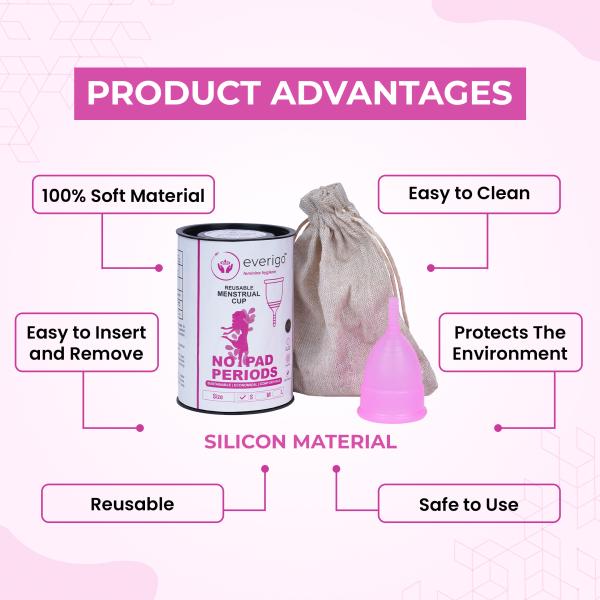 Everigo Large Size and Small Size Reusable Menstrual Cup for Women ...