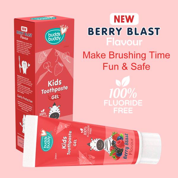 Buddsbuddy 100% Fluoride Free Kids Toothpaste Gel for Cavity Protection ...