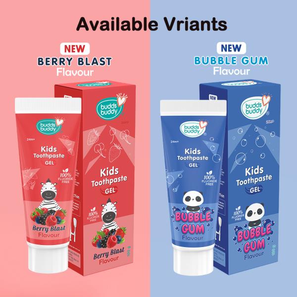 Buddsbuddy 100% Fluoride Free Kids Toothpaste Gel for Cavity Protection ...