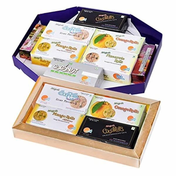 Bhagats Heera Sweets 4 In 1 and 6 In 1 Son Roll Gift Box Almond Flavour ...