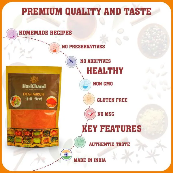 Harichand Red Hot Degi Mirch Powder with No Added Flavours and Colours ...