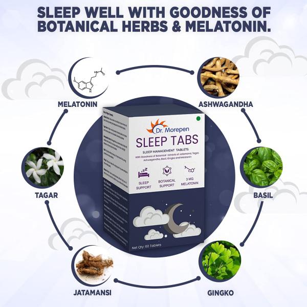 DR. MOREPEN Sleep Tabs Melatonin 3mg Sleeping Tablets For Stress Free ...