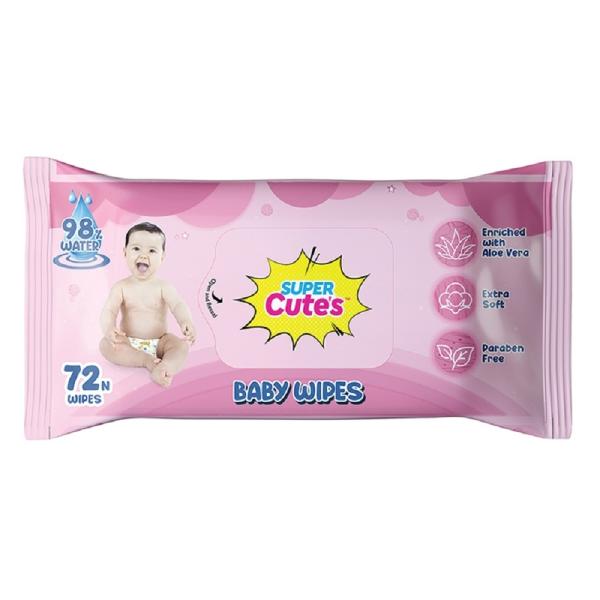 Super Cute's Baby Wipes 72 pcs - JioMart