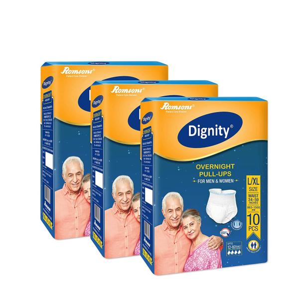 Dignity Overnight Pull Up Adult Diapers, Large-Extra Large, Waist Size ...