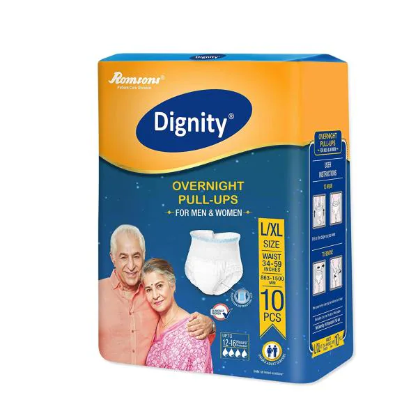 Dignity Overnight Pull Up Adult Diapers, Large-Extra Large, Waist Size ...