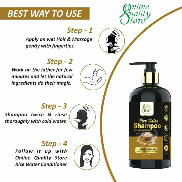 Online Quality Store Fermented Rice Water Shampoo - 300ml, with Rice ...