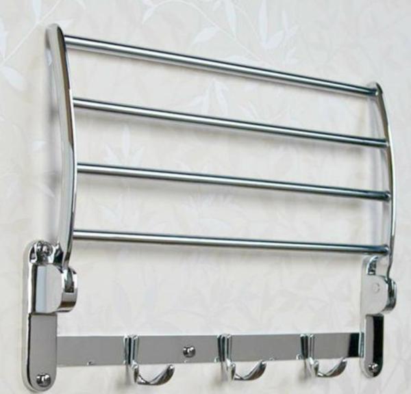 Helonix Silver Stainless Steel Folding Towel Rack - JioMart