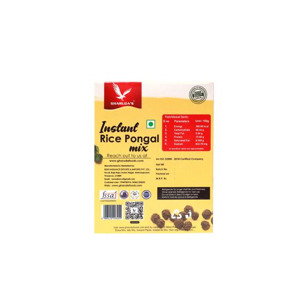 Instant Rice Pongal Mix 200 Grams with 100 % Natural and No Added ...