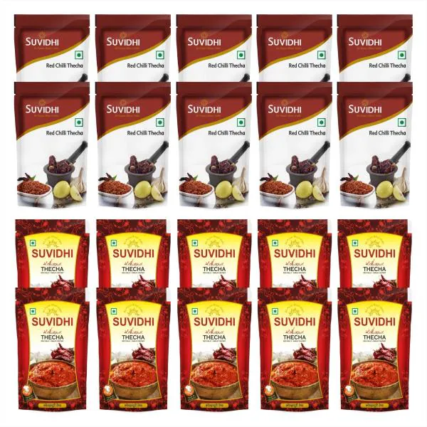 suvidhi Red Chilli Thecha (Pack of 6), Kolhapuri Thecha (Pack of 6) in ...