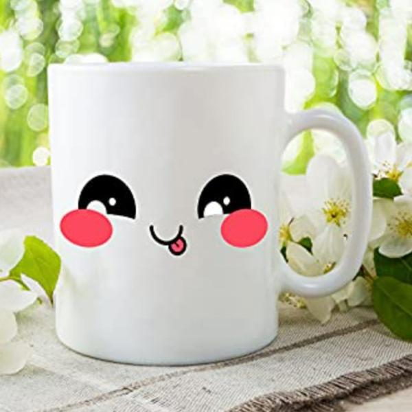 Mug Morning Smile Mugs Smiley Face Coffee Ceramic Mug 325ml (White ...