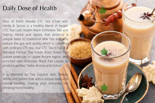 Bliss of Earth Finest Assam Masala Chai, Blended CTC leaf infused with ...