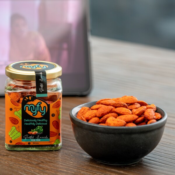 MyFy Flavoured & Roasted Nuts - Peri Peri Almonds & Chilly Garlic Cashews - 100Gm Each - JioMart