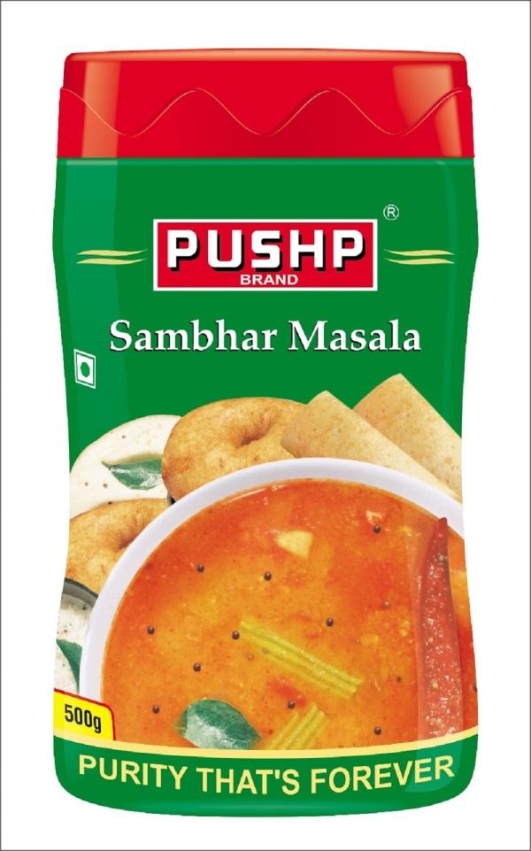 Pushp Brand Sambhar Masala 500g Jar Package (Pack of 1) - JioMart