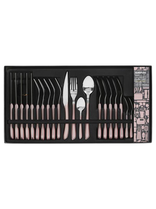 Sabichi 24 Pieces Stainless Steel Cutlery Set for Dining Table - Roma ...