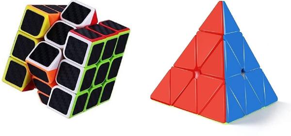 Grest Cube Combos of High Speed 3x3x3 Triangle Pyramid & Neon Carbon ...