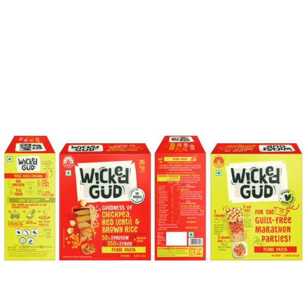WickedGud Penne (450gm) & Rigatoni (450gm) Pasta Combo | Maida Free ...
