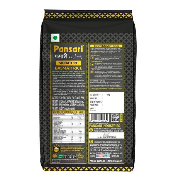 Pansari Signature Basmati Rice, Extra long grain - 5Kg - JioMart