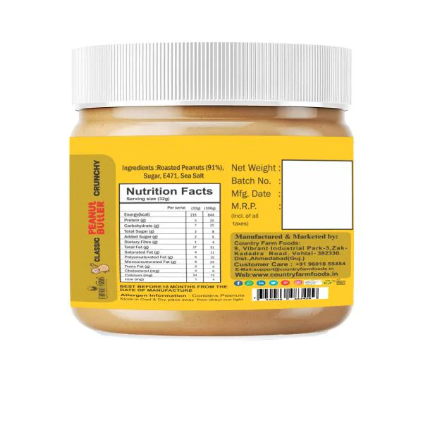 Country Farms Classic Peanut Butter Crunchy 320gm - JioMart