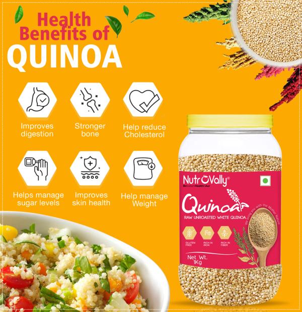 NutroVally Quinoa 1kg, Unroasted White Quinoa Seed for Weight loss ...