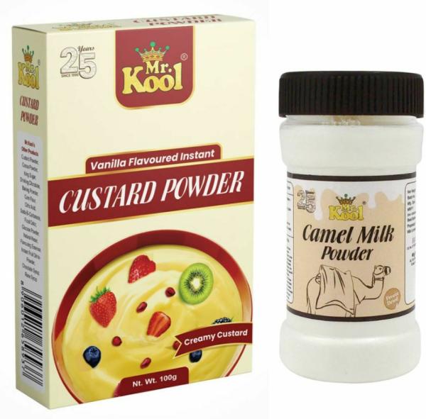 Mr.Kool Instant Custard Powder 100gm and Camel Milk Powder 50gm.Pack of ...