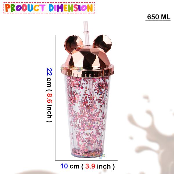 Zest 4 Toyz Sipper Glass with Straw for All Kinds of Drinks Glitter ...