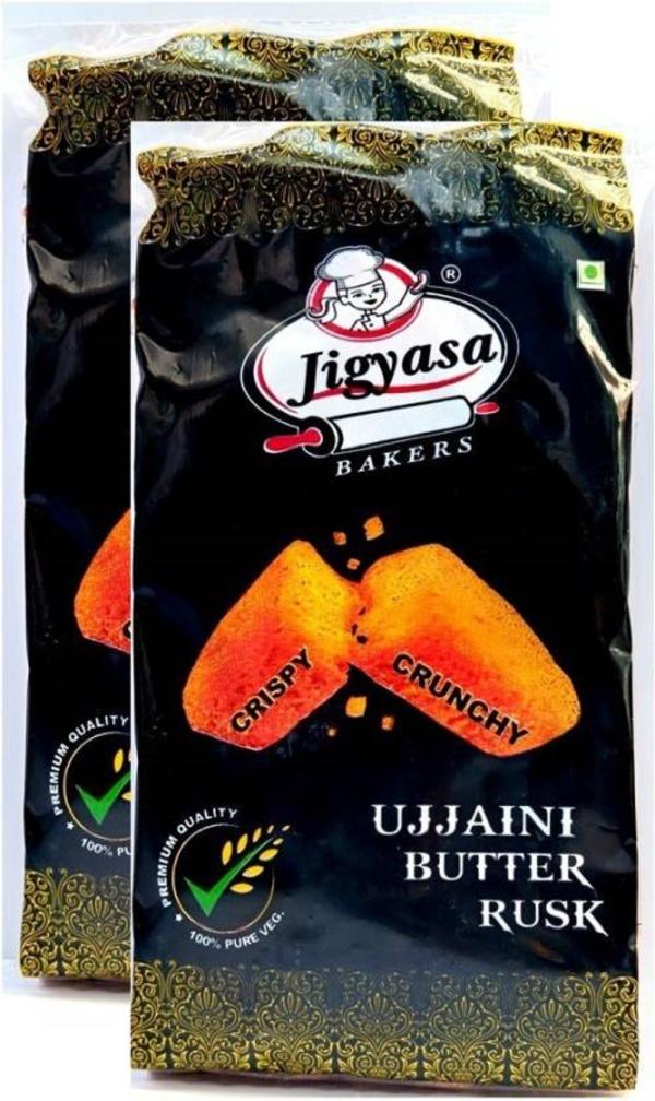Jigyasa UJJAINI BUTTER RUSK B2 Butter Rusk flavored Sooji Rusk (2 x 400 ...