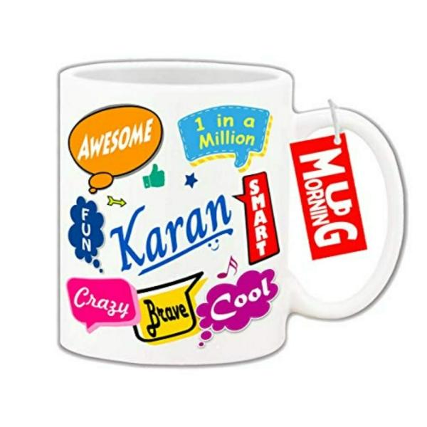 Mug Morning Karan Name Mug Karan Name Coffee Mugs for Kids Coffee Mug ...
