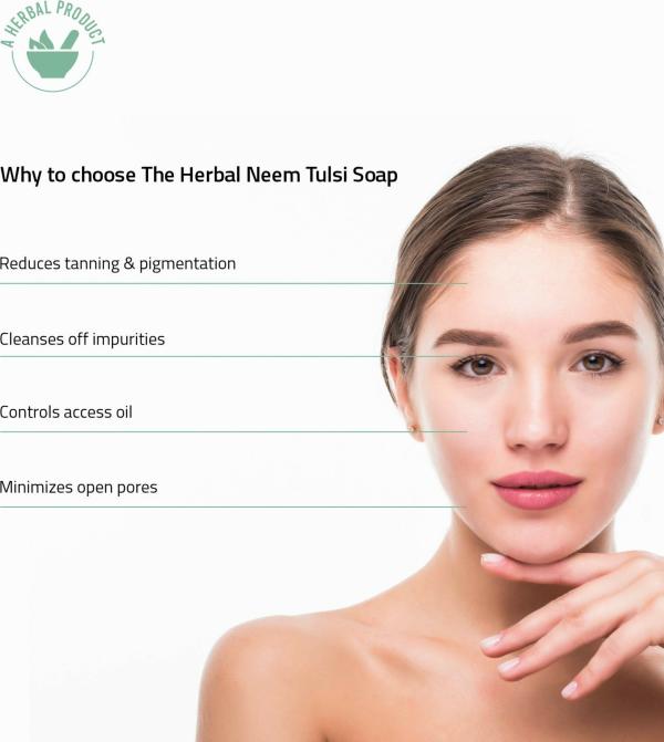 The Herbal Natural Handmade Neem Tulsi Soap for Men and Women 375 g ...