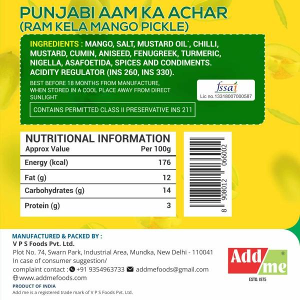 Homemade Ramkela Mango Pickle 500gm Punjabi aam ka achar North Indian ...