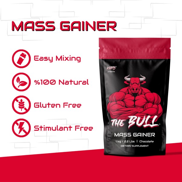 Kobra Labs The Bull Mass Gainer Weight Gainers/Mass Gainers (1kg ...