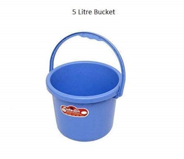 AADB PLASTIC Unbreakable Plastic Bucket 5 litres (Blue)- Set of 3 ...