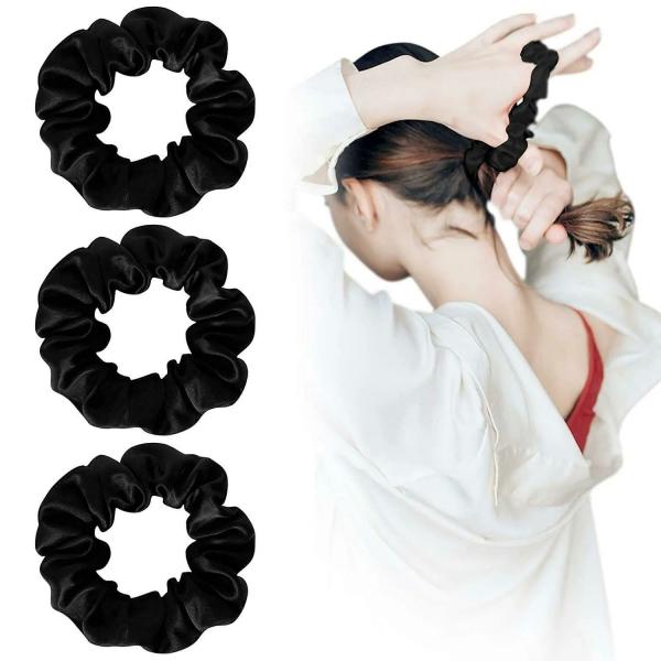 Trendy Club Women and Girls Black Hair Bands Silk (Pack of 3) - JioMart