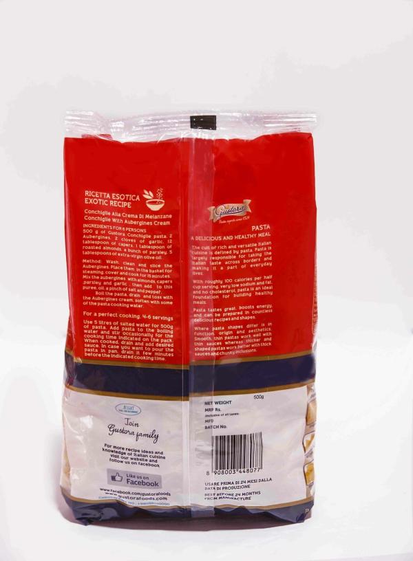 Gustora Conchiglie Shell Pasta - 500 G - JioMart