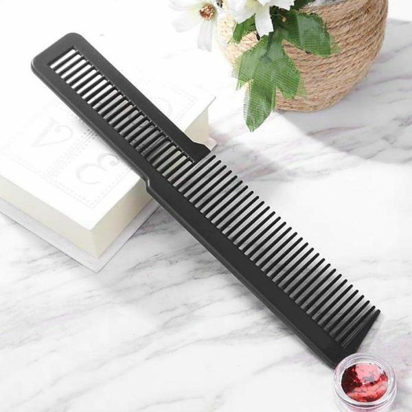 E-DUNIA Handmade Black Easy-Grip Handle Fine-Tooth Comb, 27.5 cm x 8.5 ...