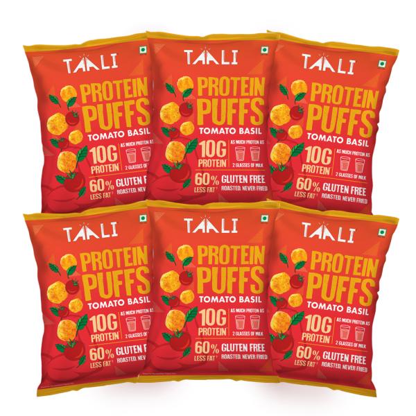 Taali Tomato Basil Jowar & Protein Puffs 60 gm (Pack of 6) - JioMart