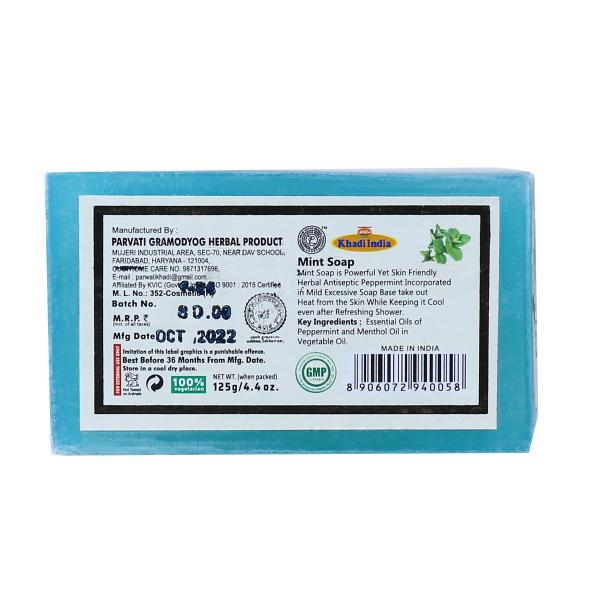 Herbal Khadi Natural Pure Mint Bathing Soap Bar for anti-inflammatory ...