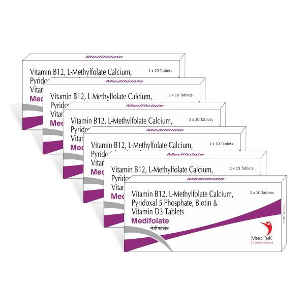 Meditek Medifolate Mouth Dissolving Tablets for Mouth Ulcer, Hair, Nail ...