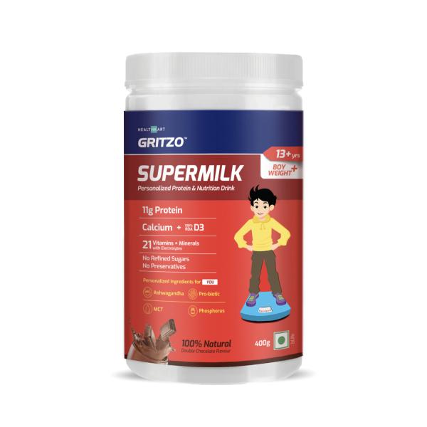 Gritzo SuperMilk Weight+ for 13+y Boys, Health Drink for Kids, High ...