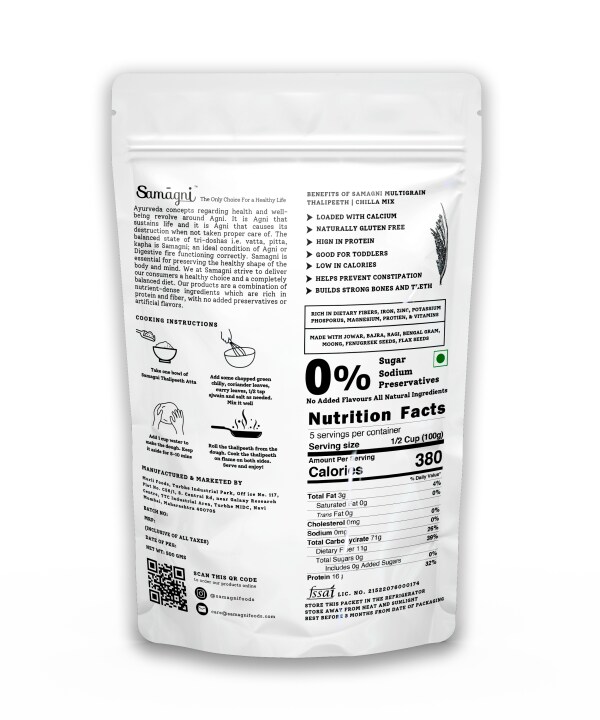 Samagni Multigrain Thalipeeth Chilla Mix Atta | Nutritious Healthy ...
