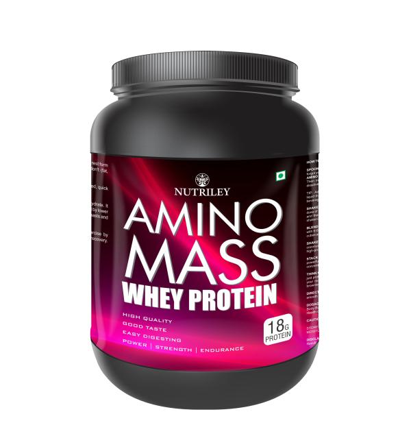 Nutriley Amino Mass Whey Protein Powder for Weight & Mass Gain (Mango-1 ...
