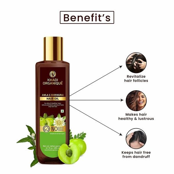 KHADI ORGANIQUE AMLA BHRINGRAJ HAIR OIL - JioMart