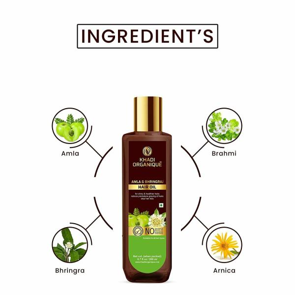 KHADI ORGANIQUE AMLA BHRINGRAJ HAIR OIL - JioMart