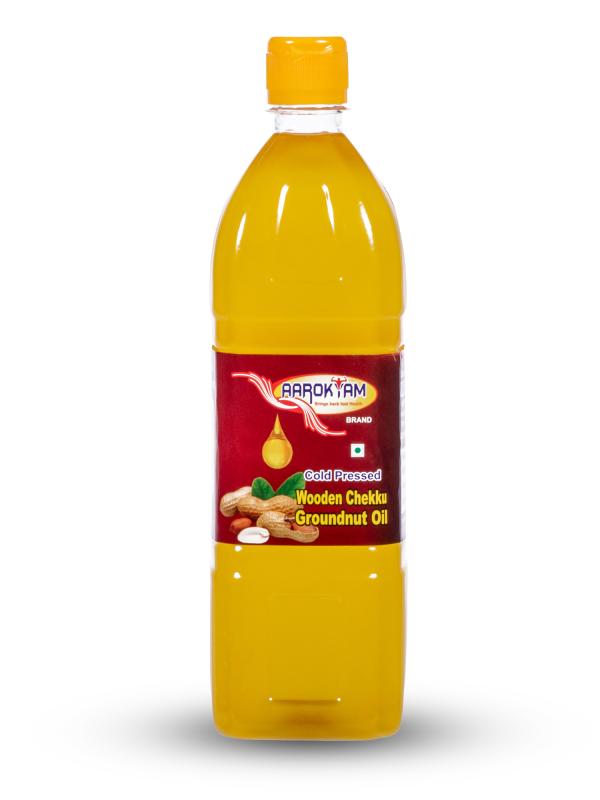 AAROKYAM Wooden Cold Pressed Groundnut / Peanut Oil (Chekku,Ghani ...