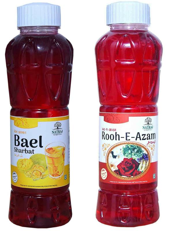 Natraj The Right Choice Bael and Rooh-e-azam Sharbat - 1500 ml Each ...
